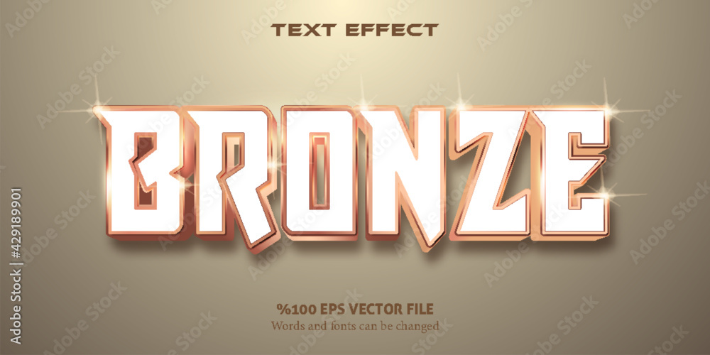 Editable font style with bronze-goldish effect: BRONZE Stock Vector ...