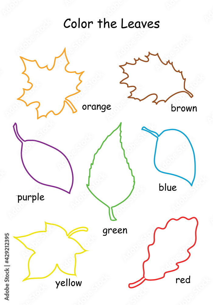 Coloring Worksheet. coloring pages for kids color the leaves. remember ...