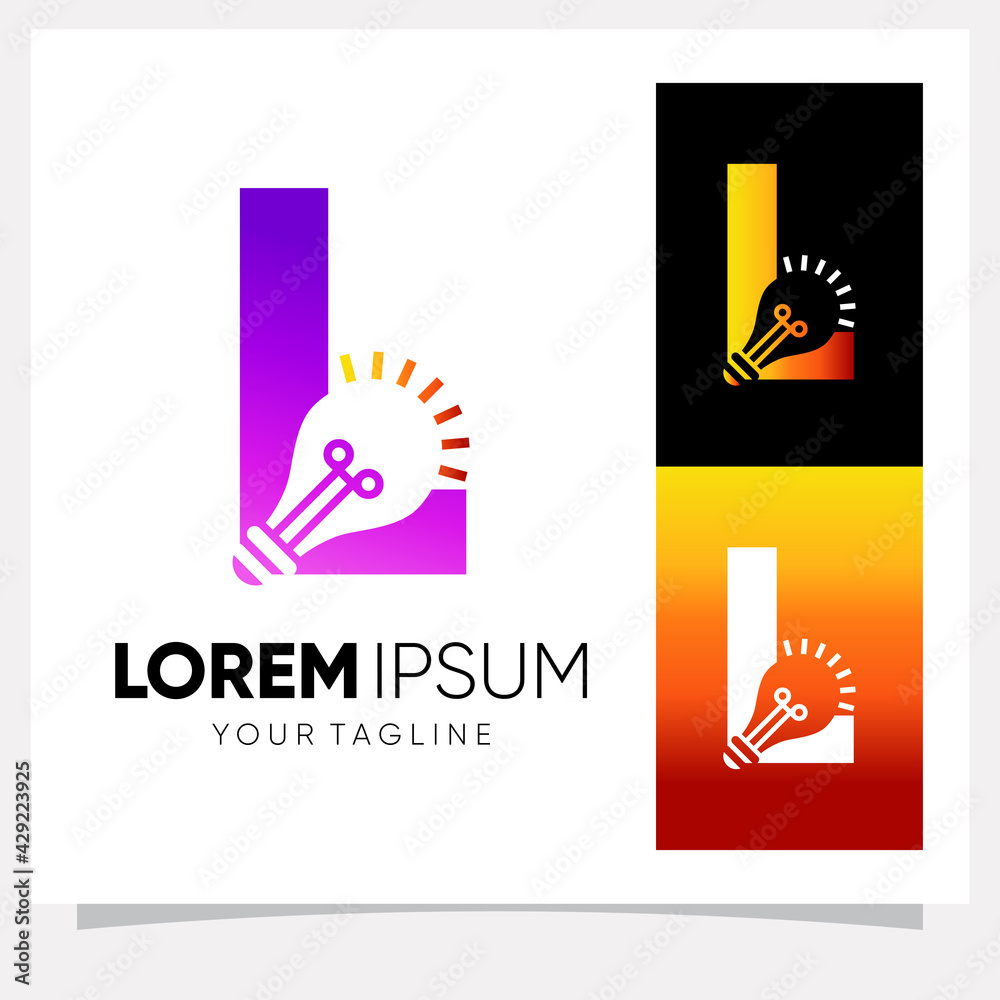 Initial Letter L Smart Light Bulb Logo Design Vector Graphic Stock ...