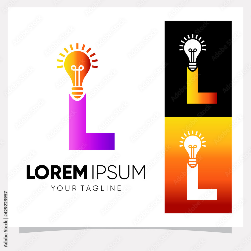 Initial Letter L Smart Light Bulb Logo Design Vector Graphic Stock ...