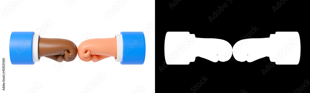 3d hands business handshake emoji on white background. Partnership and ...