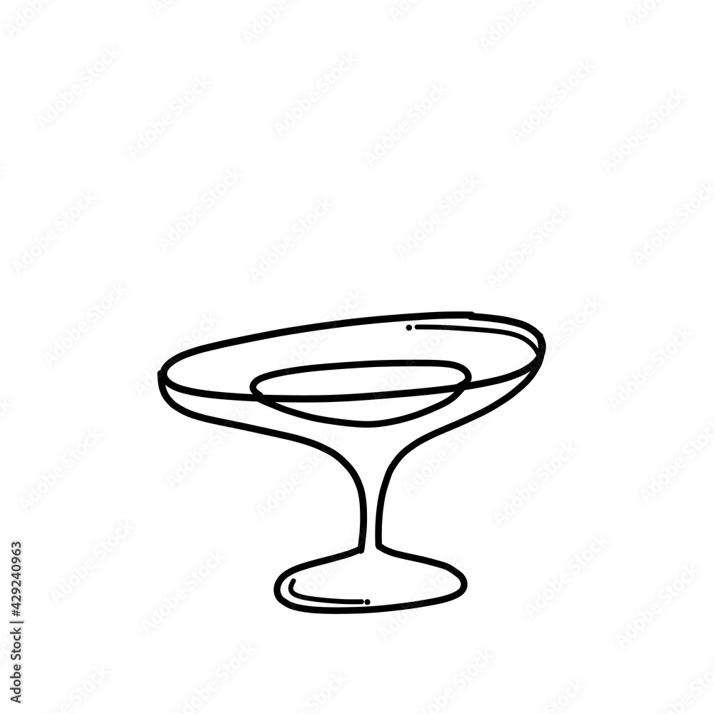 Glass Doodle vector icon. Drawing sketch illustration hand drawn ...