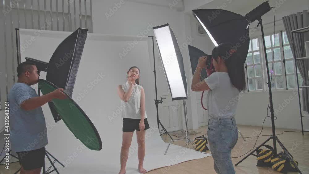 Behind The Scenes On Photo Shoot: Beautiful Asian Model Poses For A ...