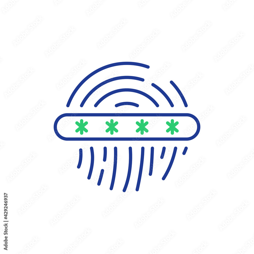 Fingerprint Loop Icon with Password inside. Fingerprint Security ...