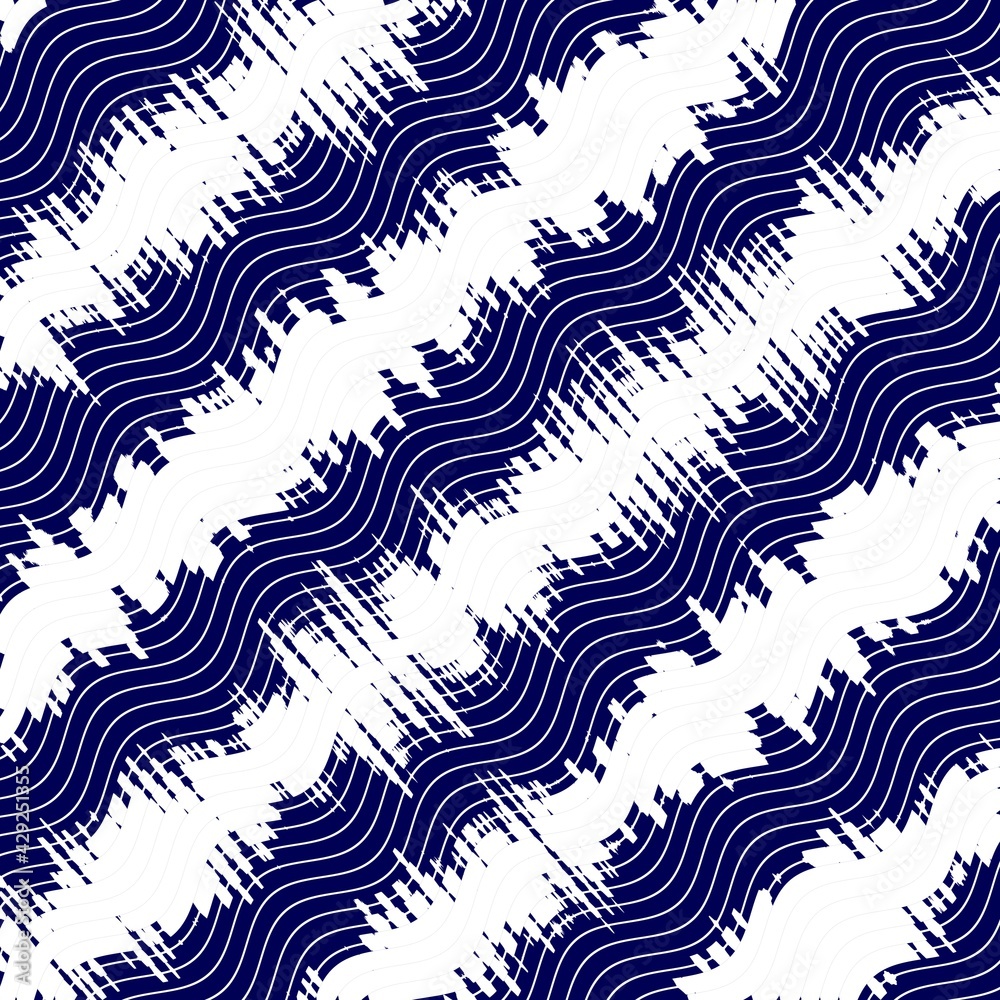 parallel seismic traces in white dot wavy line pattern in a square ...