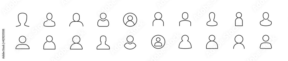 Editable vector pack of profile line icons. Stock Vector | Adobe Stock
