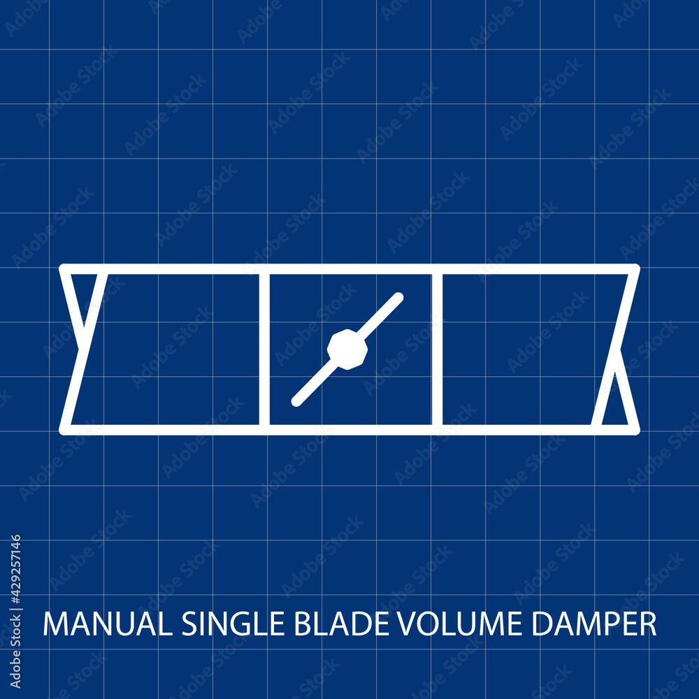 Symbol of Manual Single Blade Volume Damper Vector illustration Symbol ...