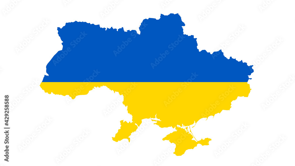 Ukraine shape in white background. 4K Stock Illustration | Adobe Stock