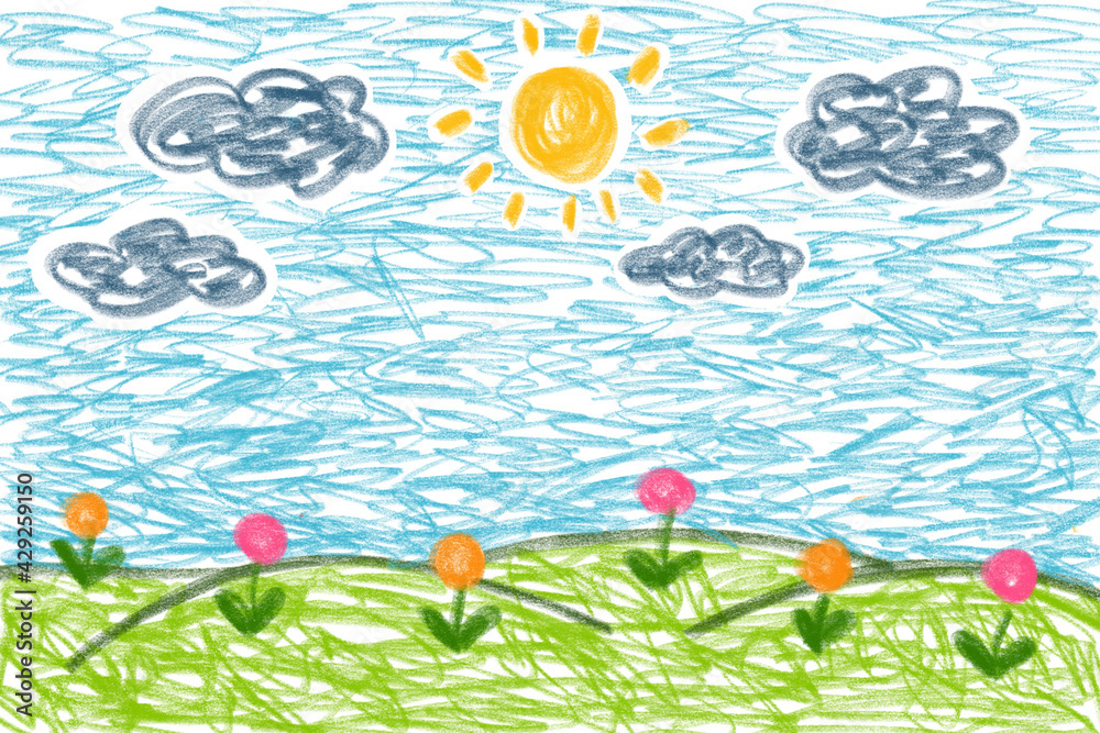 Kids children child paint drawing drawn cartoon hand drawn doodle ...