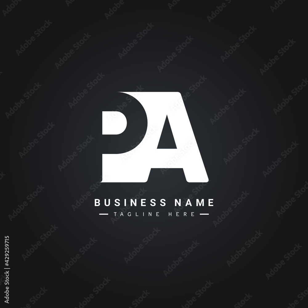 Initial Letter PA Logo - minimal Business Logo Stock Vector | Adobe Stock