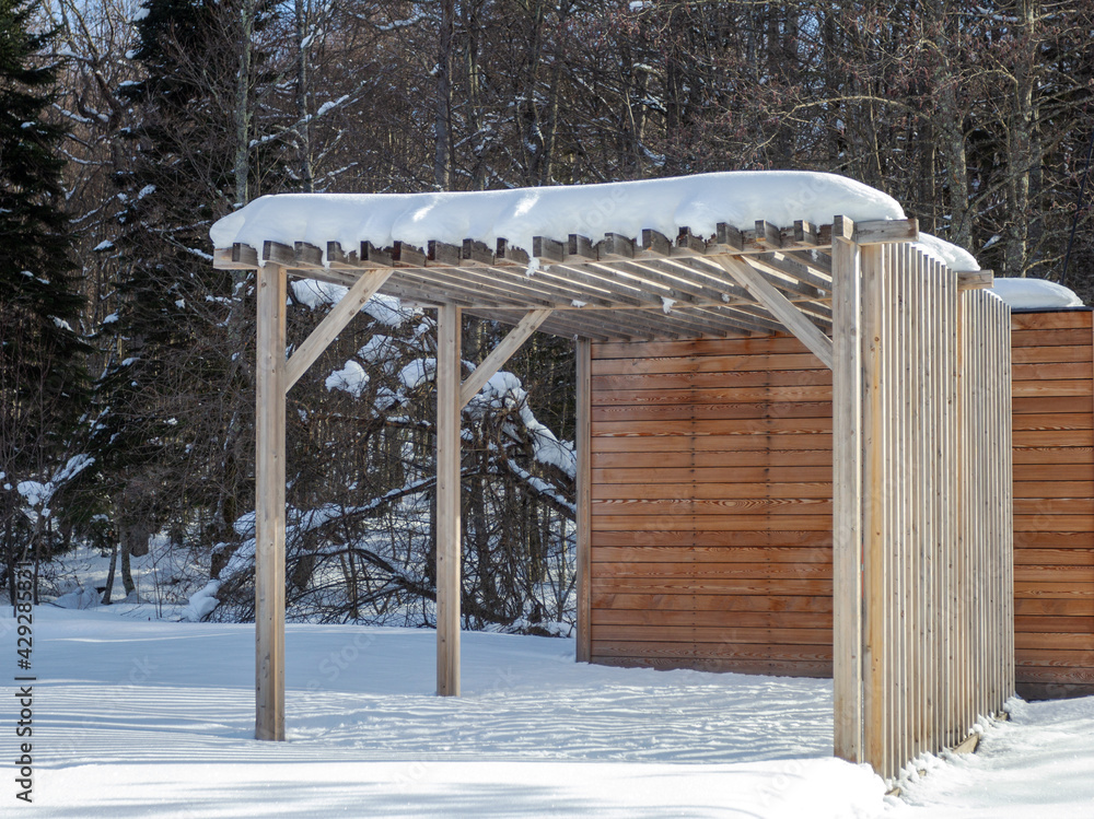 Buildings for recreation, made for living in nature, made of natural ...