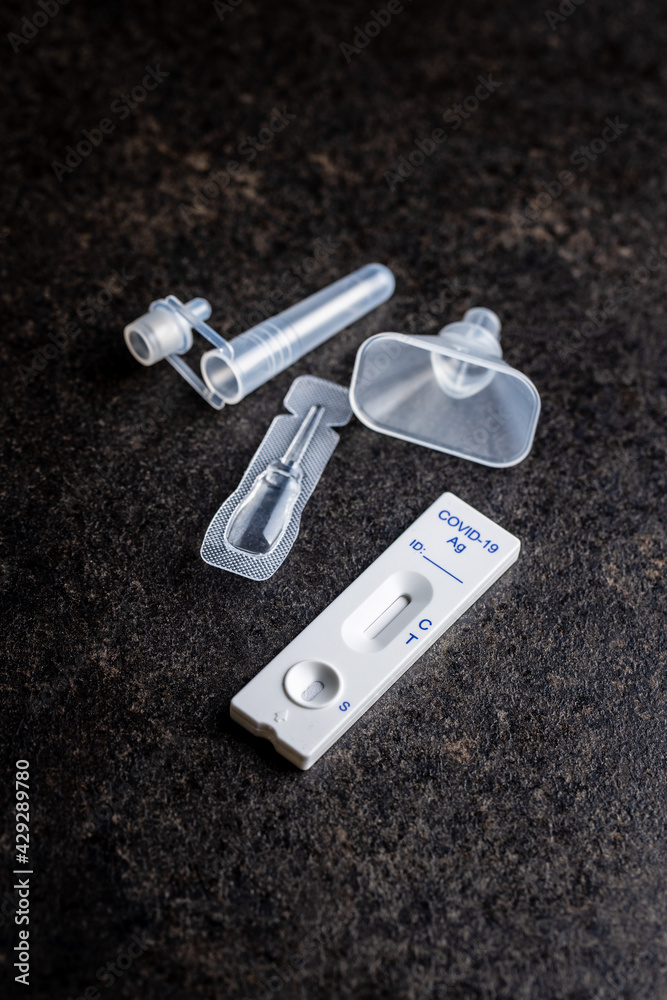 Covid-19 rapid antigen test. Rapid antibodies test kit. Stock Photo ...