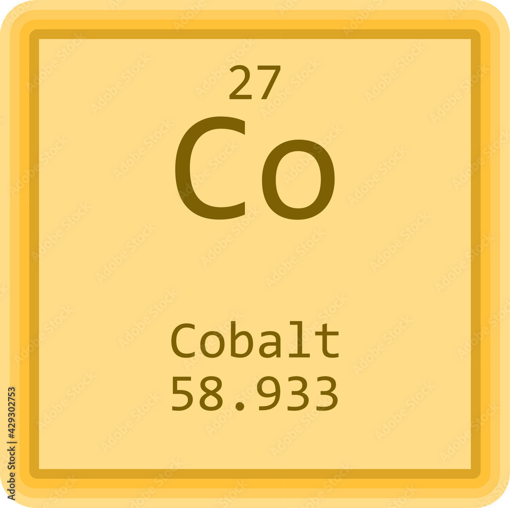 Co Cobalt Transition metal Chemical Element Periodic Table. Square ...