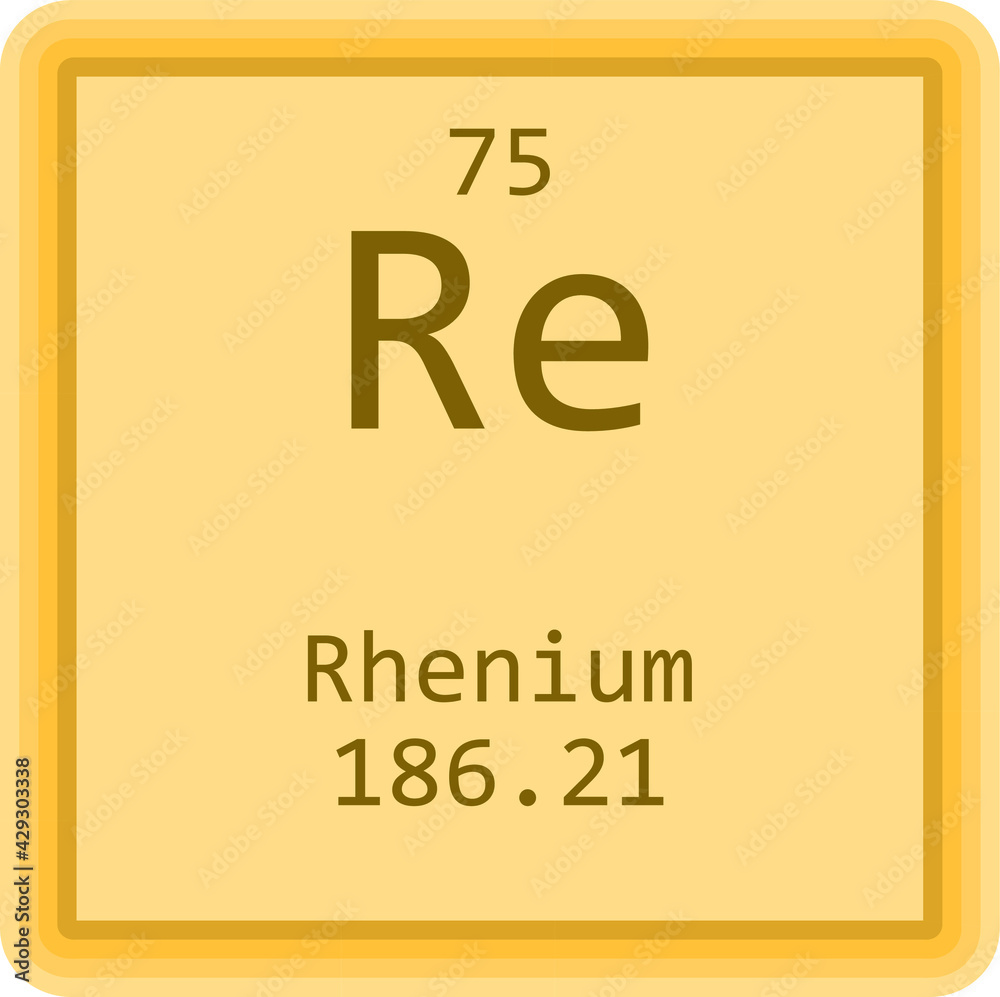 Re Rhenium Transition metal Chemical Element Periodic Table. Square ...