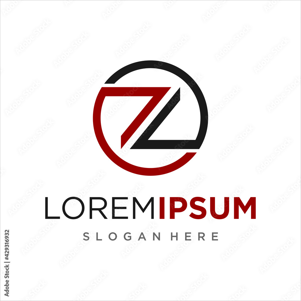 Vetor de Letter Z circle logo design concept, vector illustration. do ...
