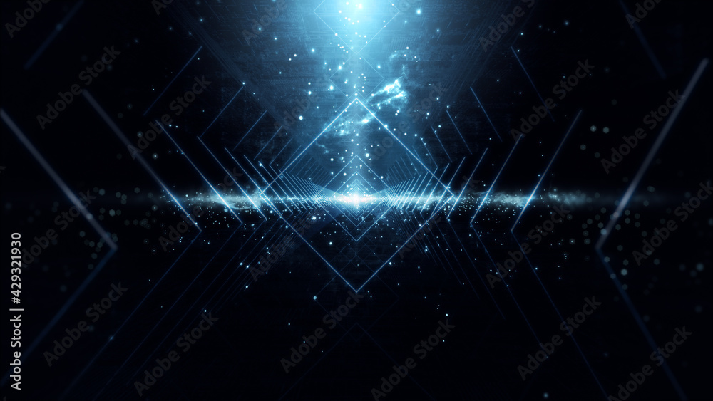 Illumination Abstract Background. Futuristic VJ motion graphics, club ...