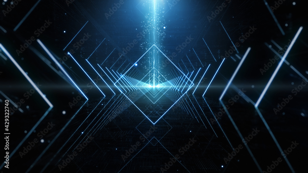 Illumination Abstract Background. Futuristic VJ motion graphics, club ...