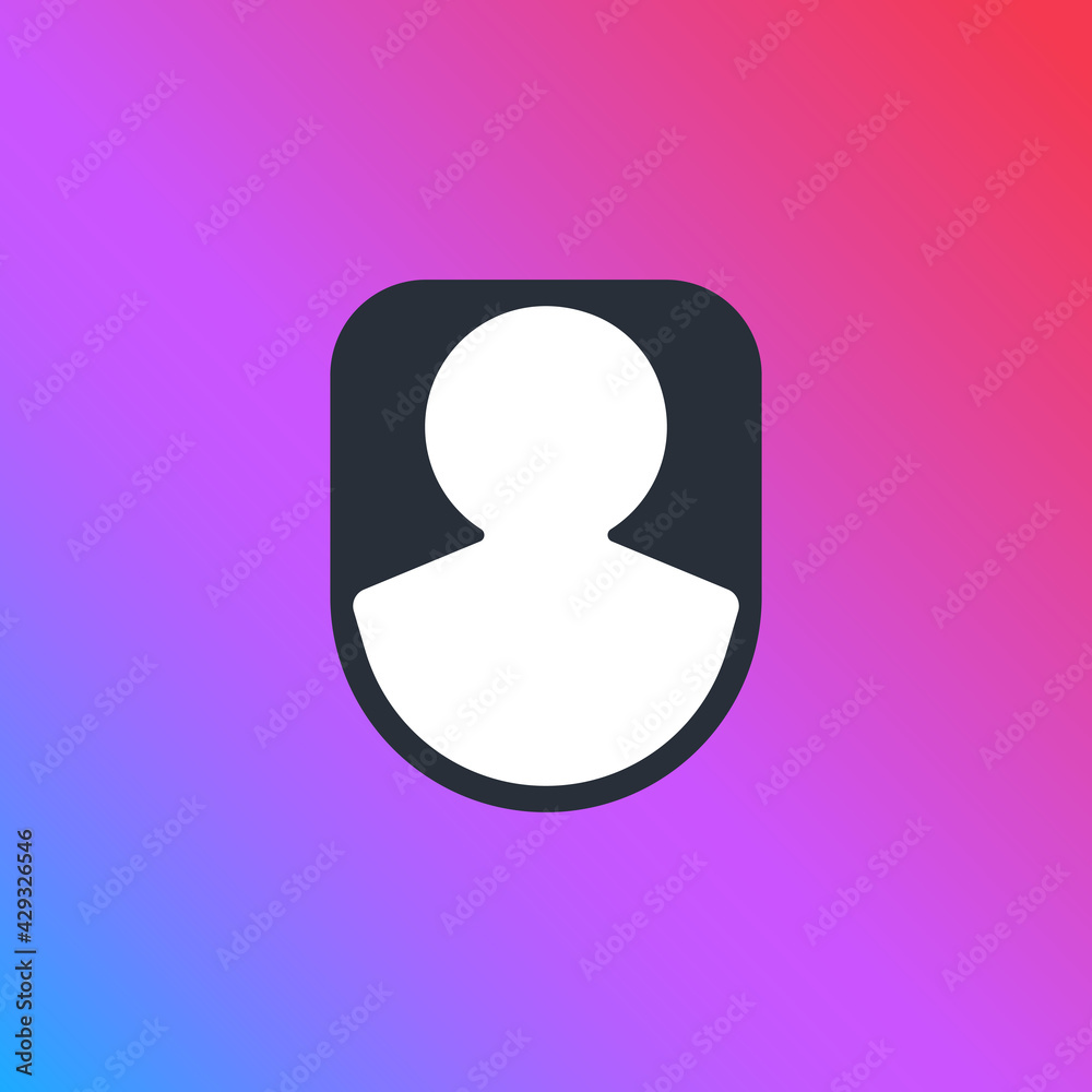 User Icon in trendy flat style isolated on grey background. User ...