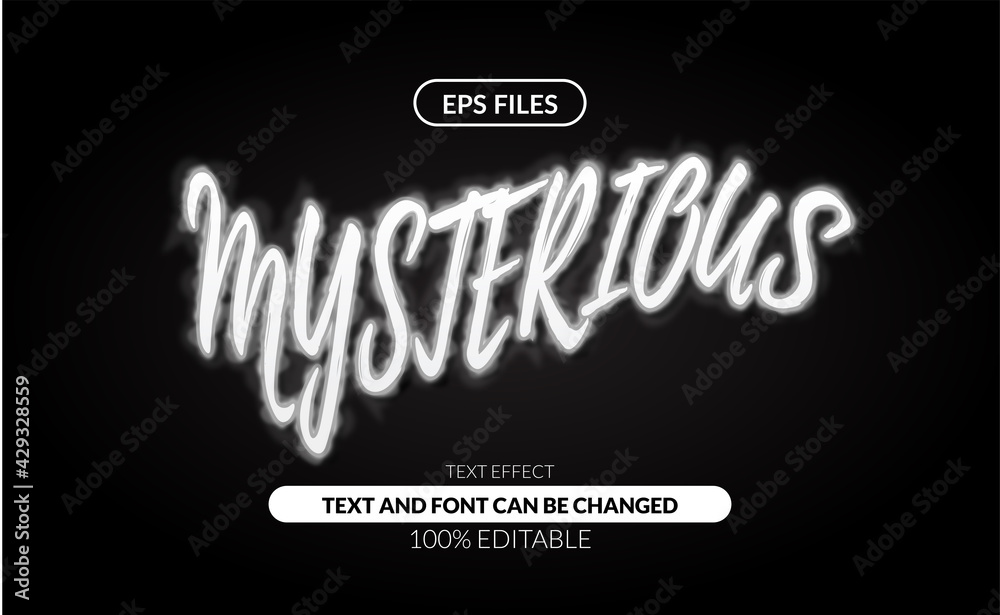 Spooky mysterious and ghost editable text effect. eps vector file. wave ...