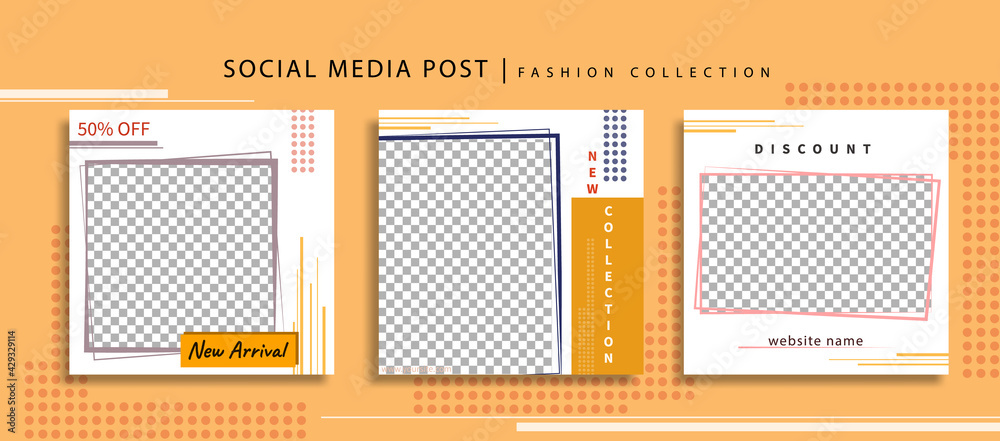 fashion collection social media post abstract background design vector ...