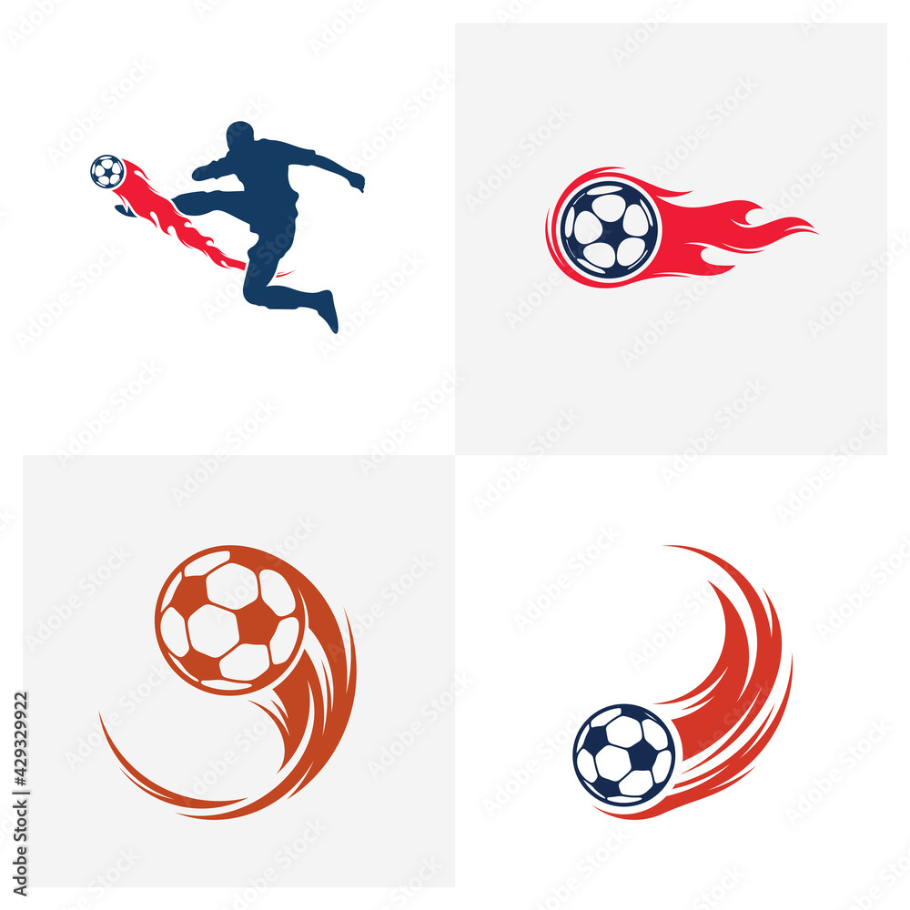 Set of Soccer logo design vector illustration, Creative Football logo ...