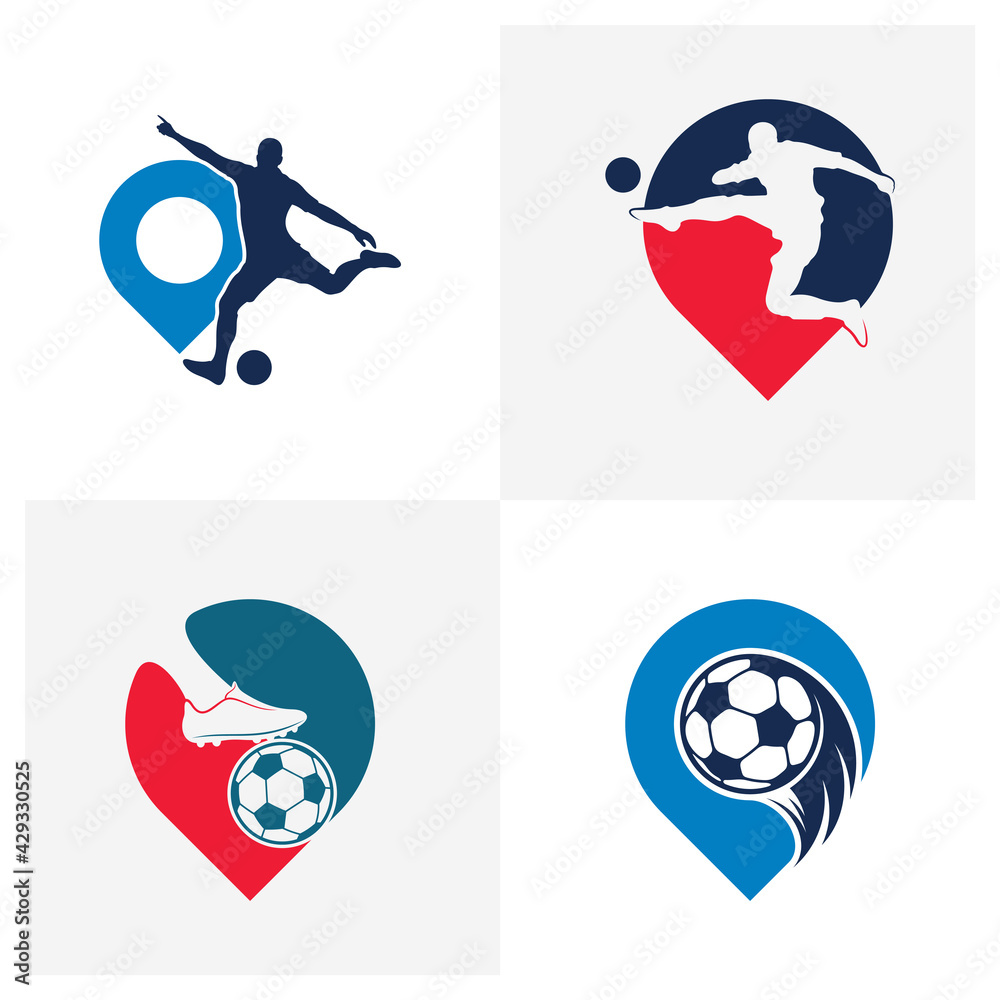 Set of Point Soccer logo design vector illustration, Creative Football ...