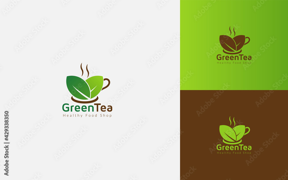 Tea logo design with green Leaves, the concept for green tea logo ...