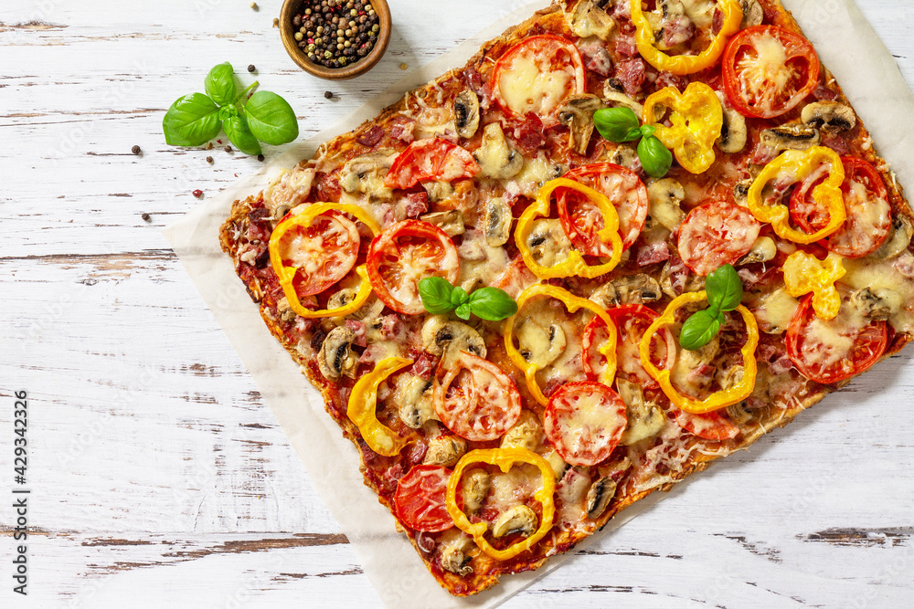 Home made baking. Detroit-Style Pizza. Large rectangular Pepperoni ...