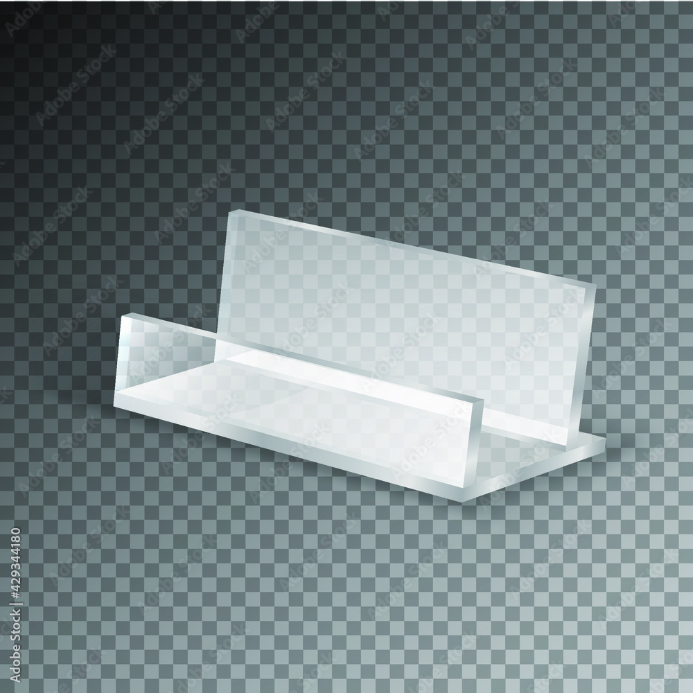Acrylic table card holder isolated on transparent background. Vector ...