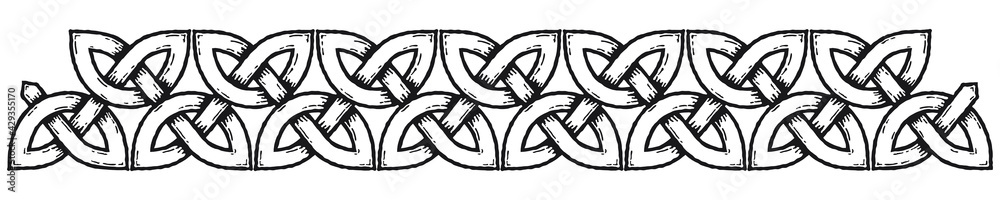 Celtic knot border clip-art, with shadows. Linear border made with ...