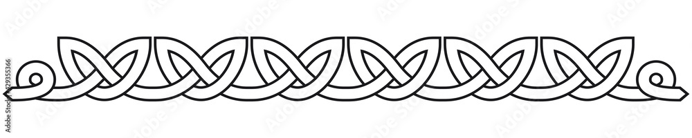 Simple Celtic knot border, with shadows. Linear border made with Celtic ...
