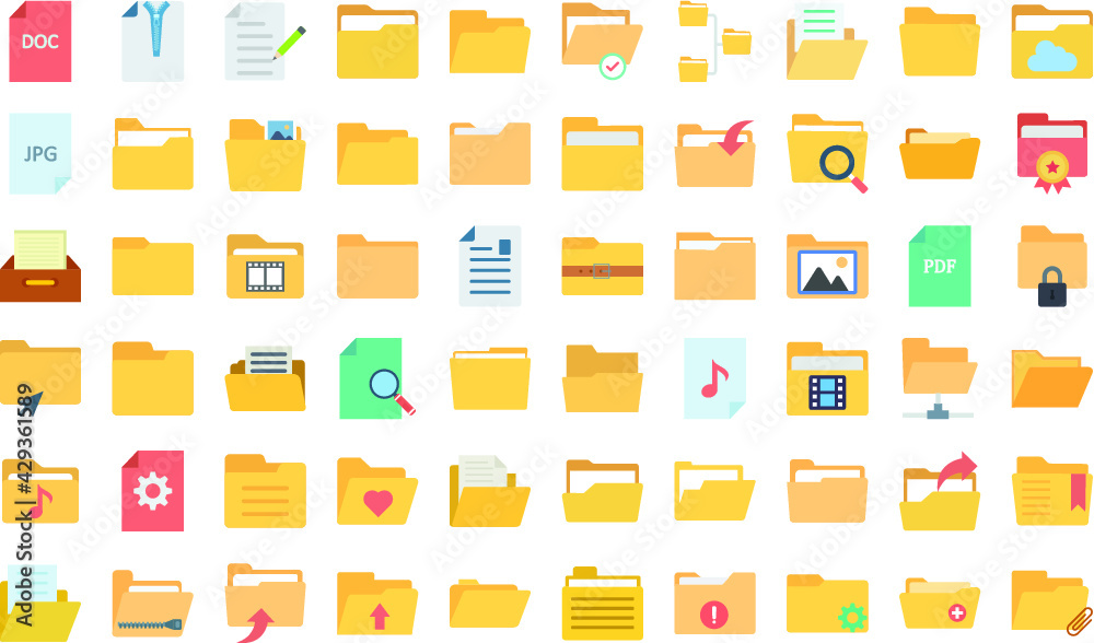 Folder Icon set every sing icon can easily modify or edit Stock Vector ...