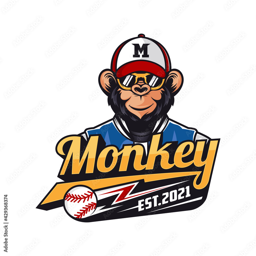 Monkey mascot logo design illustration Stock Vector | Adobe Stock
