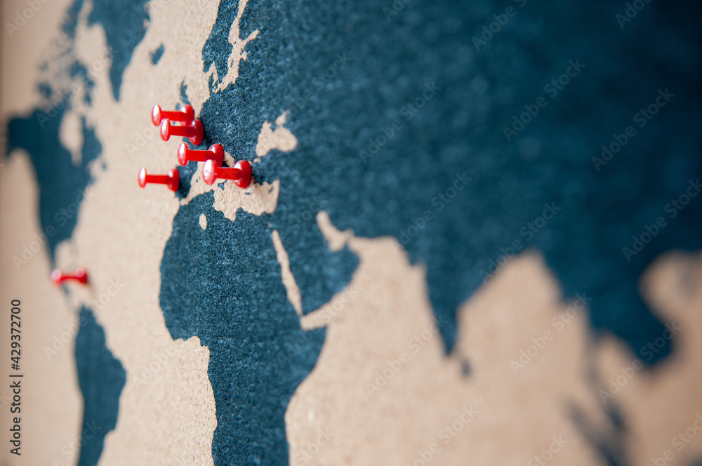 Earth atlas map pinpoint for trip, journey and vacation. Geography with ...