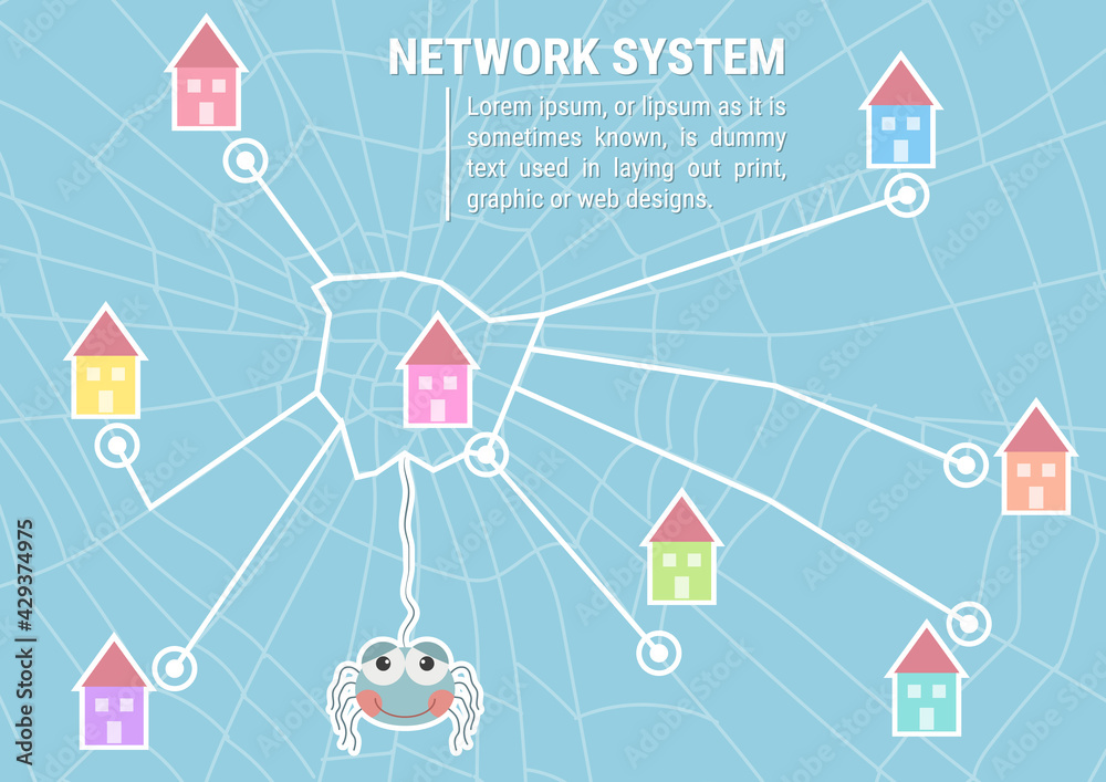 Network system infographic diagram. Network system vector illustration ...