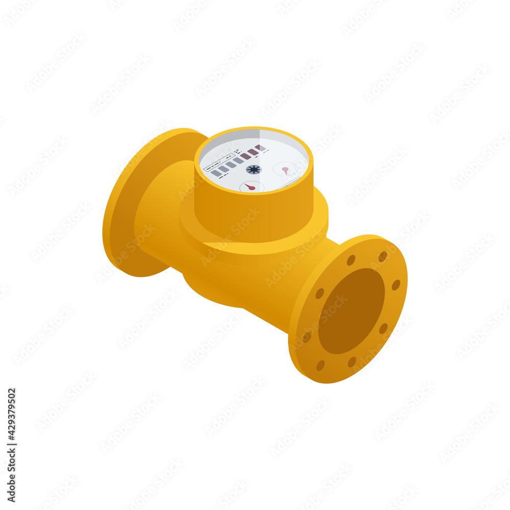 Isometric Water Meter Icon Stock Vector | Adobe Stock