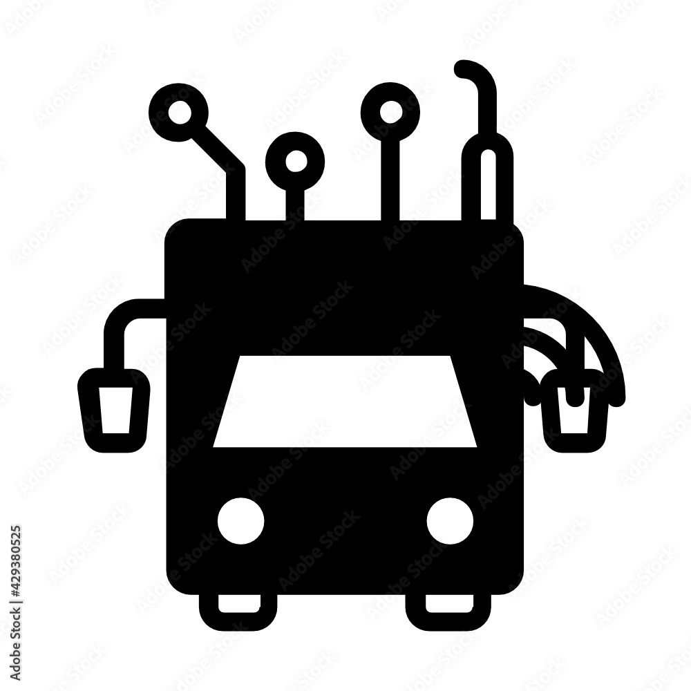 self driving trucks and vans Concept Vector Icon Design, Autonomous ...