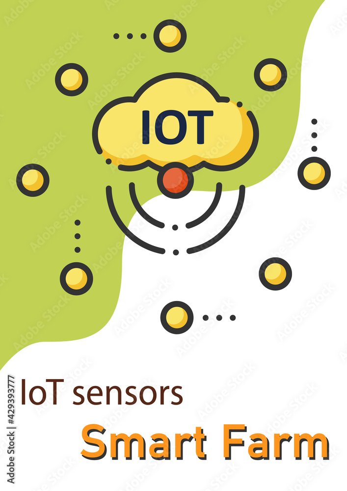 IoT sensors brochure.Sensors connected network to collect data template ...