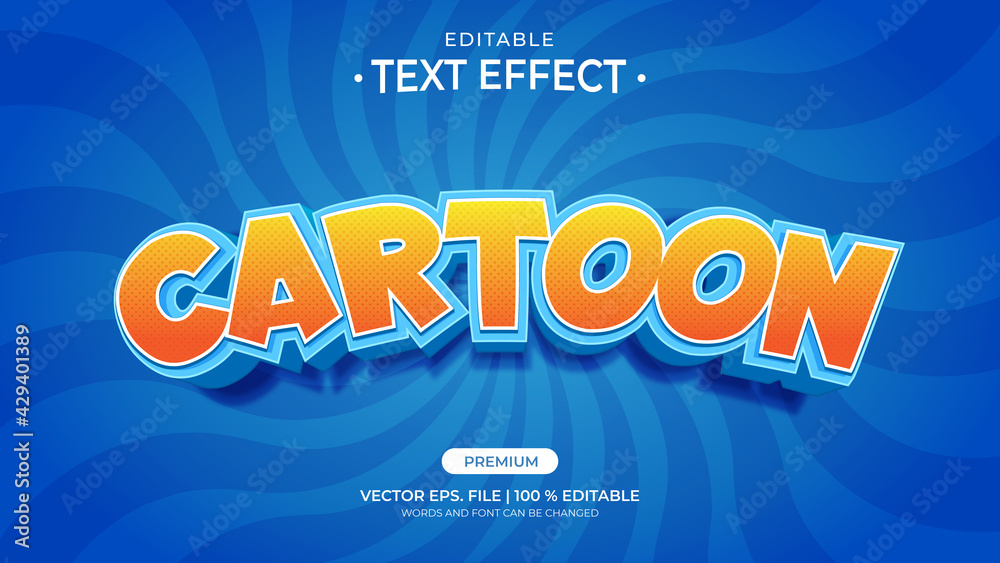 Text Effects, 3d Editabl Text Style - Cartoon Stock Vector | Adobe Stock