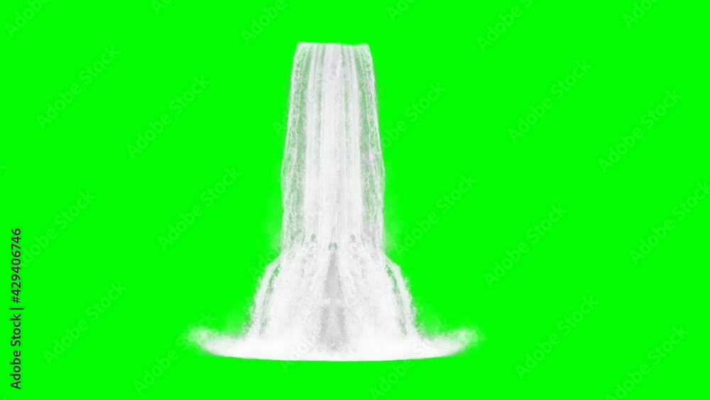 Water fall green screen effect, falling water green screen in nature ...