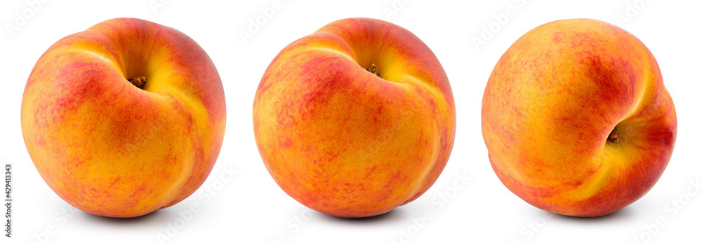 Peach isolated. Peach on white background. Collection with clipping ...