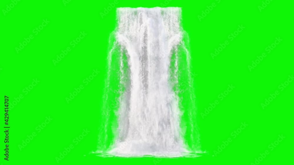 Water fall green screen effect, falling water green screen in nature ...