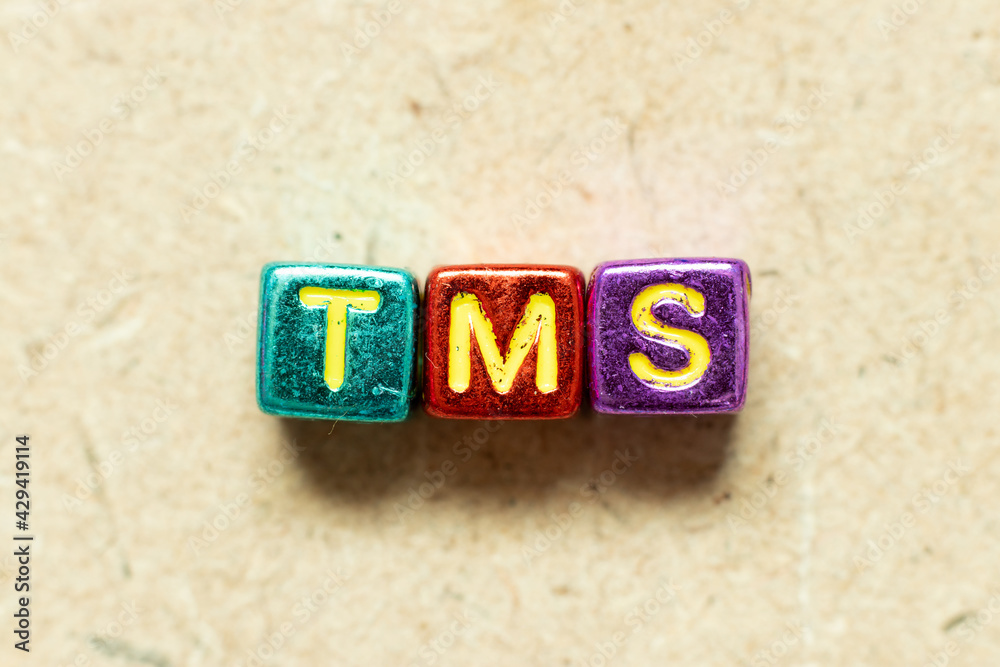 Foto de Metallic color alphabet letter block in word TMS (Abbreviation ...
