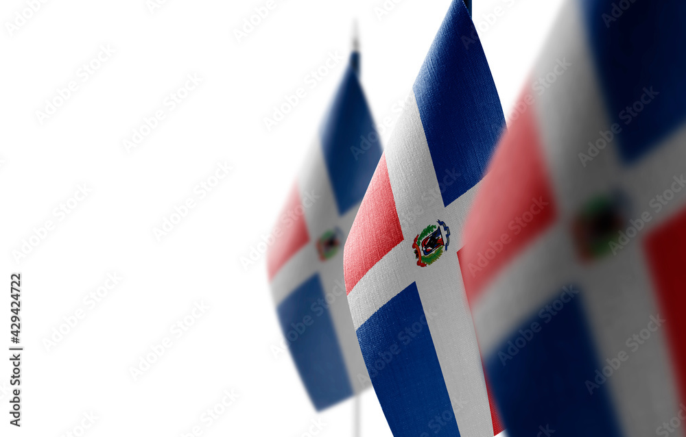 Small national flags of the Dominicana on a white background Stock ...