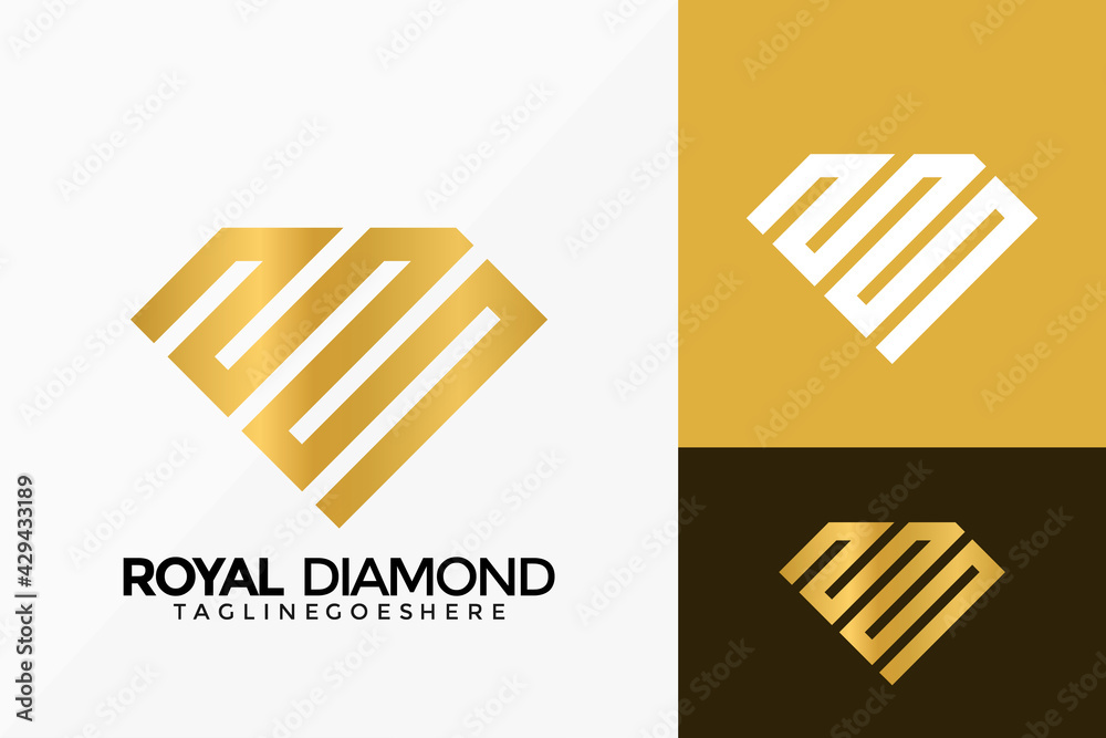 Premium Golden Royal Diamond Logo Vector Design. Abstract emblem ...