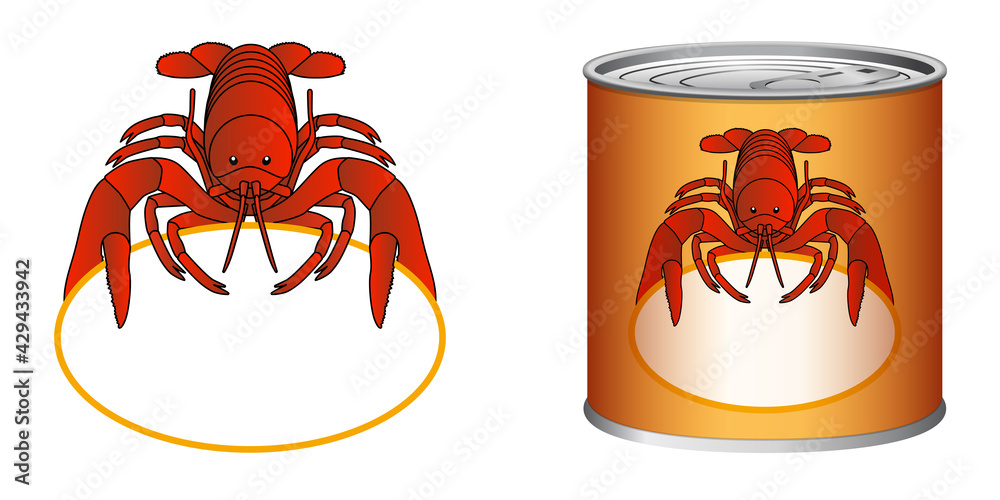 illustration vectorielle d’un homard tenant dans ses pinces une ...