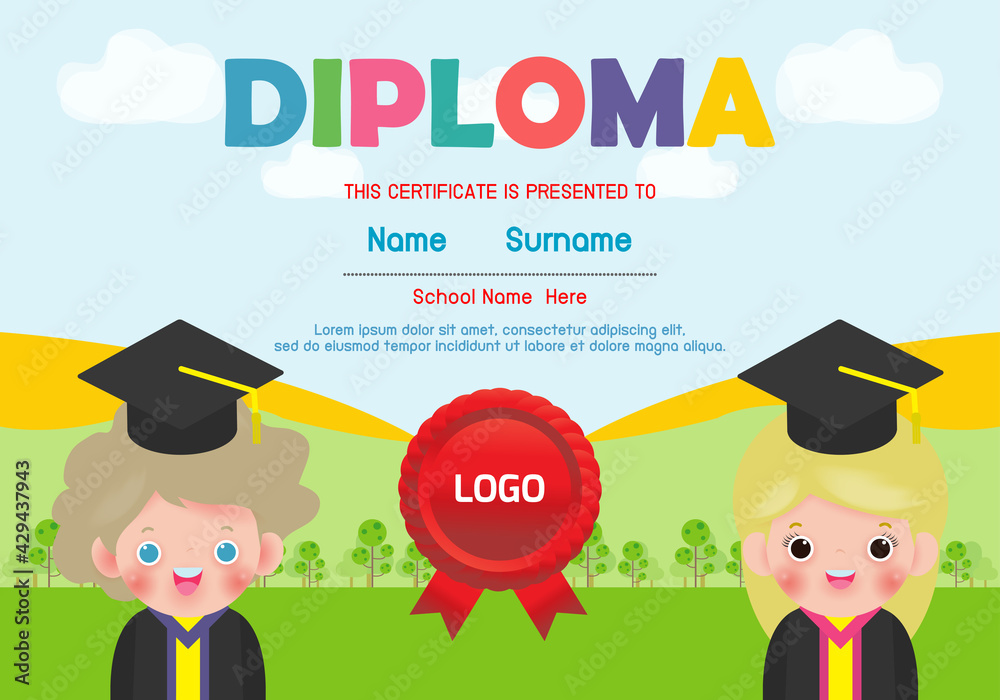 Graduation Certificate Template For Kids