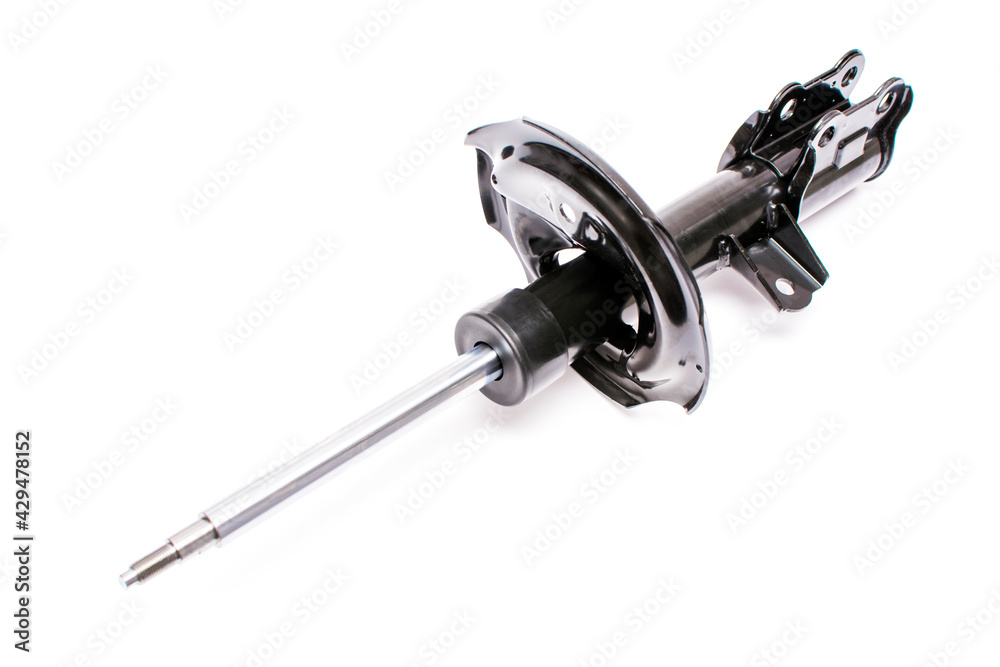 Front strut hydraulic shock absorber with fastening loops and coil ...