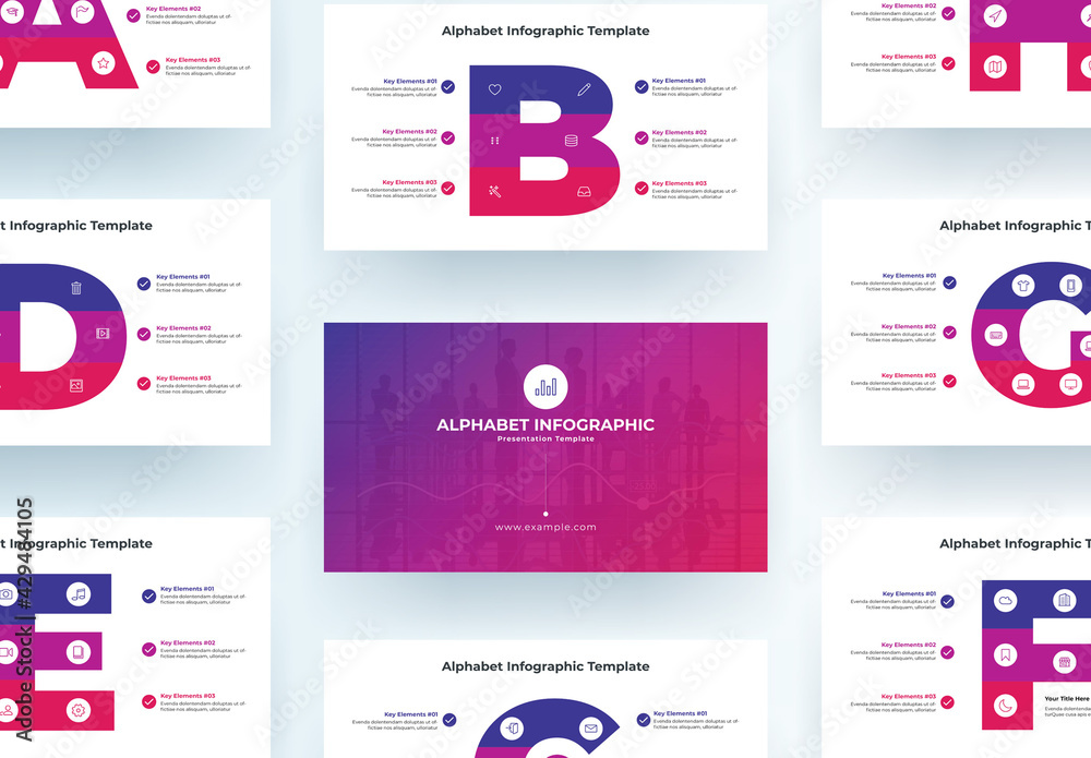 Alphabet Infographic Presentation Layout Stock Template | Adobe Stock