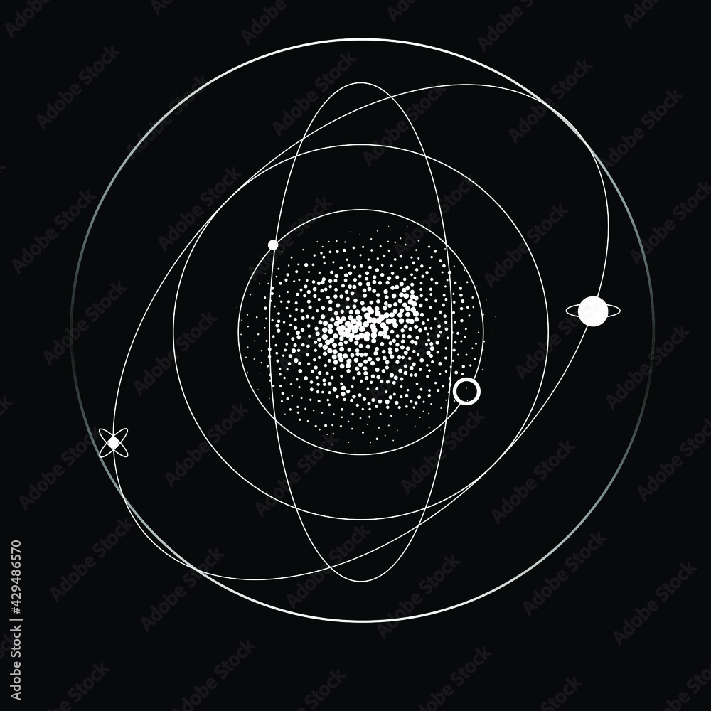 Spiral galaxy in dotwork style. Stock Vector | Adobe Stock